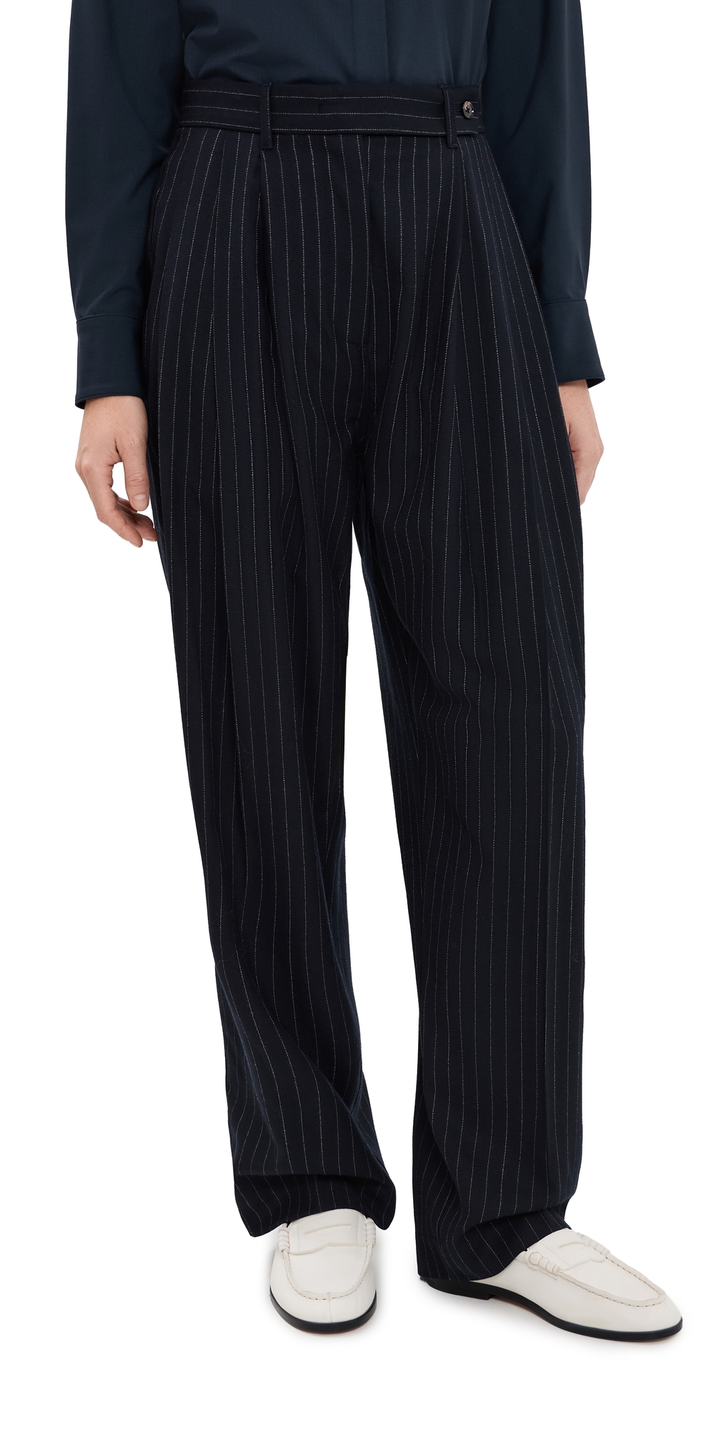 TWP TWP Pinstriped Cropped Shirt